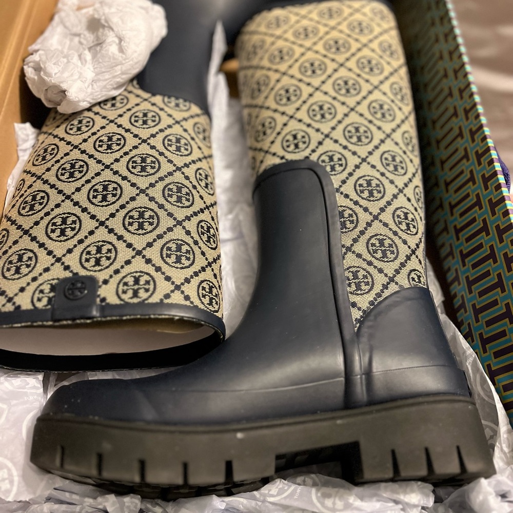 Tory Burch Tall T Monogram Hurricane Boot - Gem